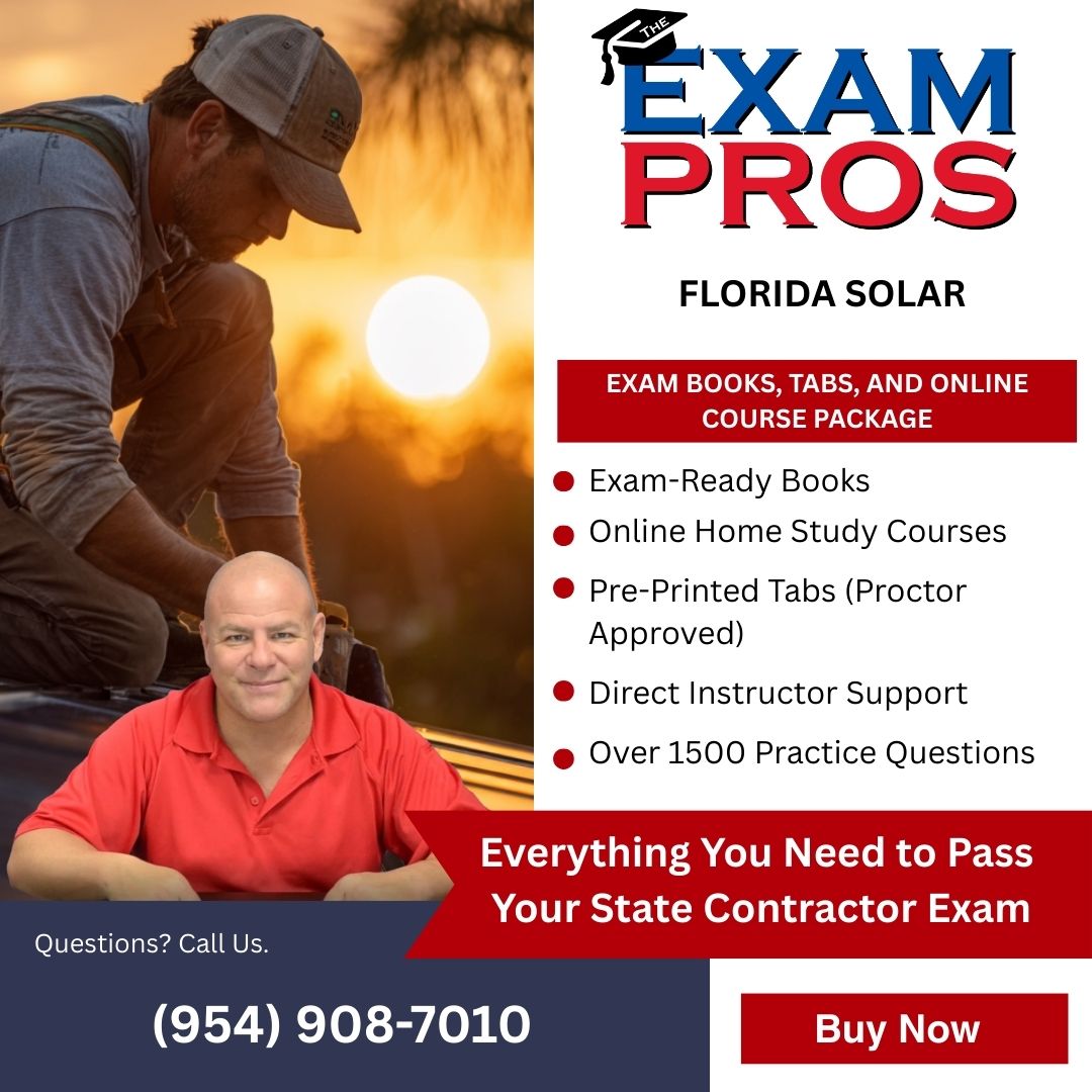 Florida Solar Contractor Exam Prep: Complete Book Set | Guaranteed Pass ...